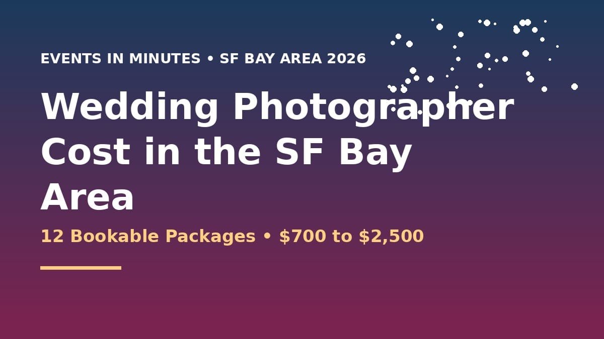 Wedding Photo Cost SF Bay 2026